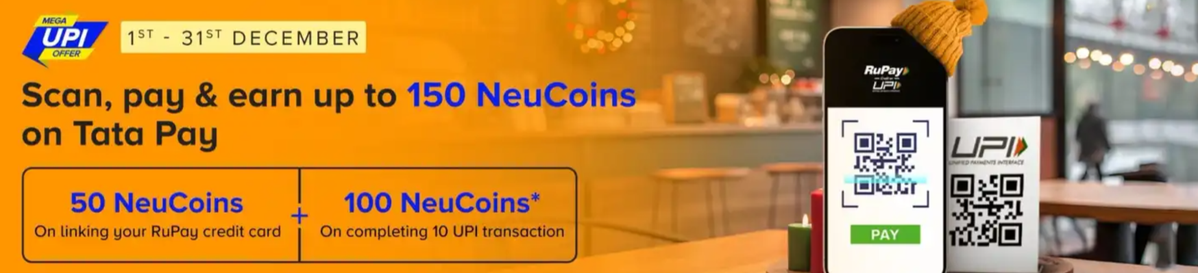Tata Neu UPI Offer: Earn Free 150 NeuCoins on Tata Pay