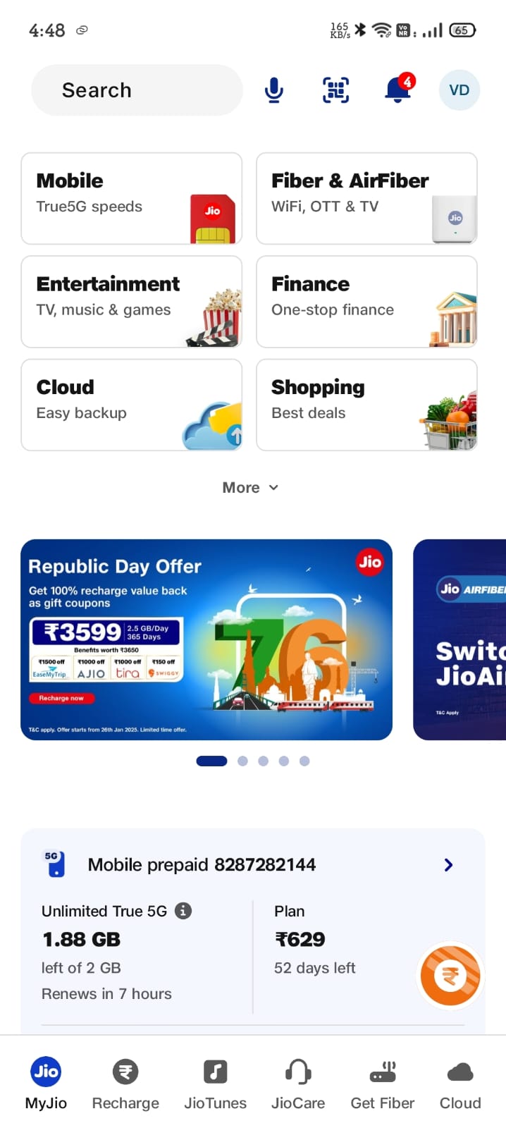 Jio Data Only Pack: Net Pack offers List for Prepaid 2025