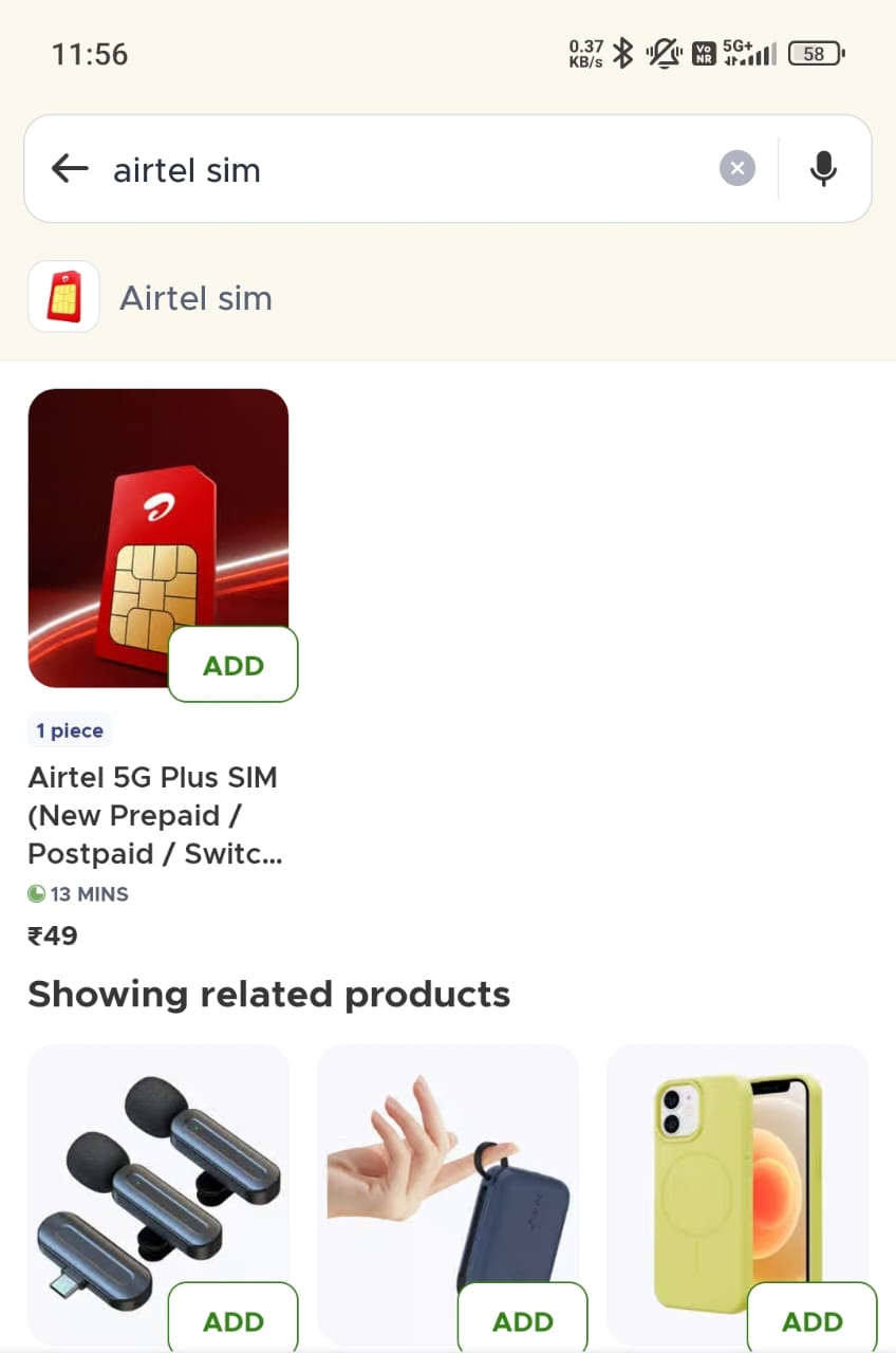 Buy AirTel SIM Online using Blinkit | Quick Self KYC Activation