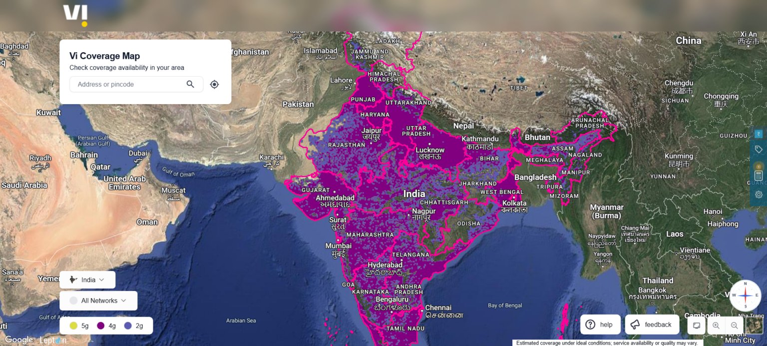 Check Network Coverage Map for Jio, Airtel, Vi & BSNL (Official)