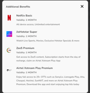 Airtel launches OTT prepaid plan, price is only Rs 279