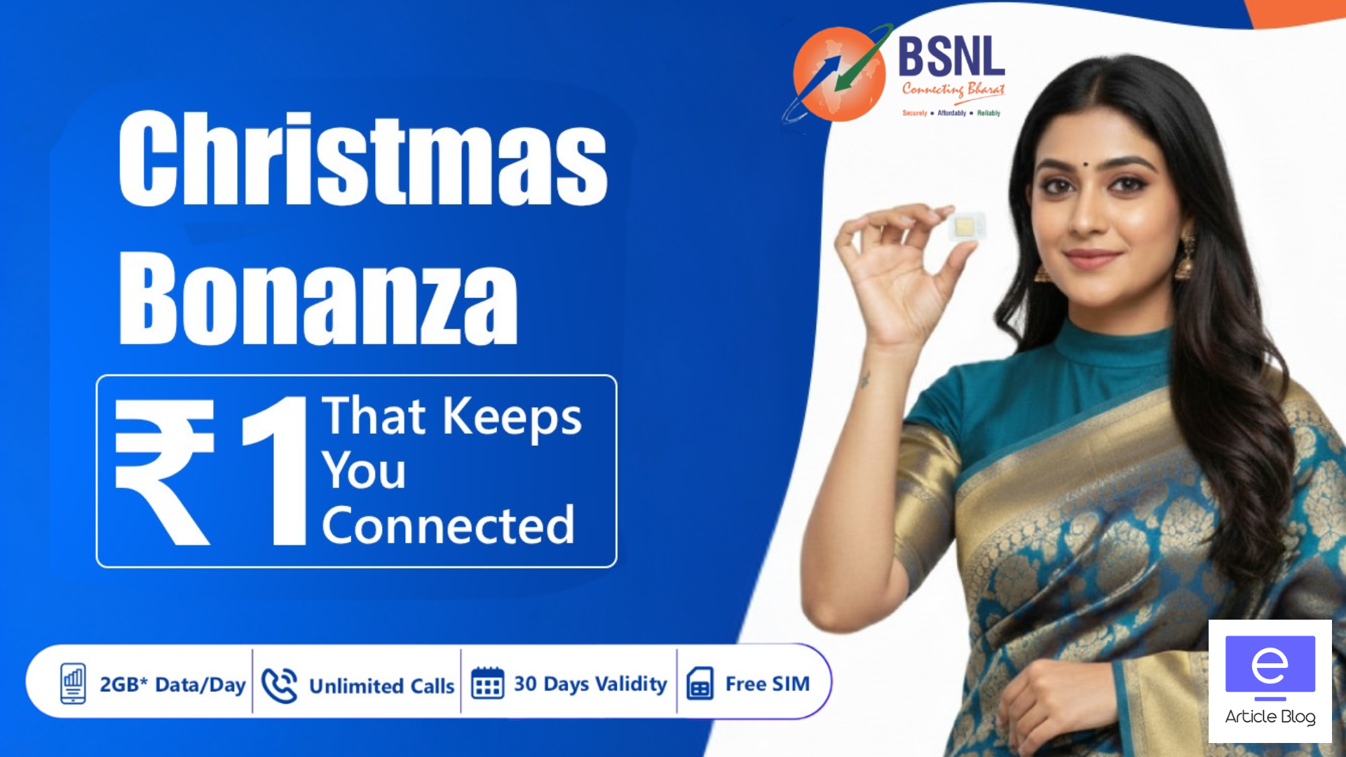 BSNL Christmas Offer: Get Free SIM Card With 2GB Of Daily Data @Re 1
